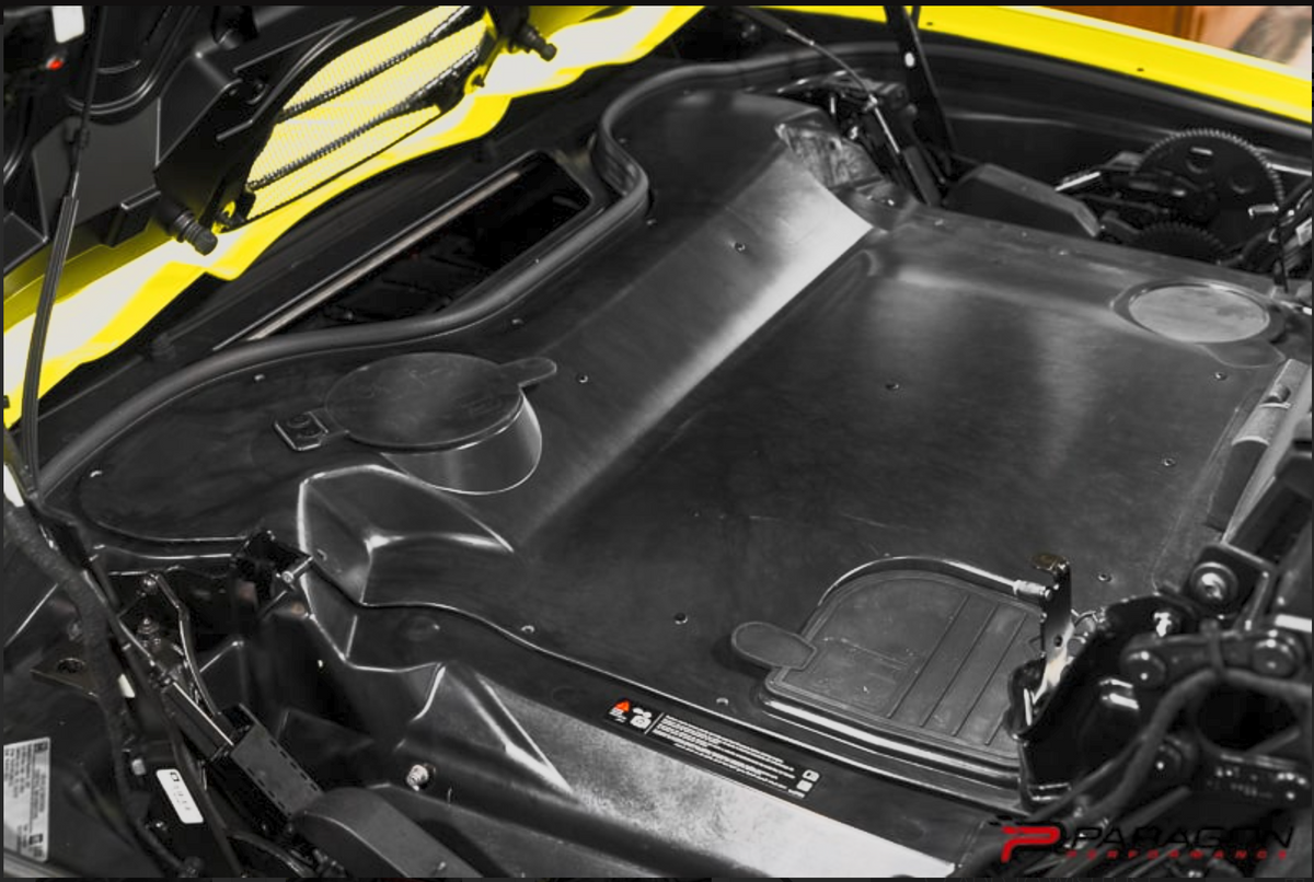 Carbon Fiber Clear Engine Bay Cover - Convertible C8 Corvette ...